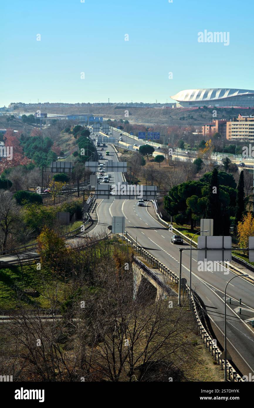 Madrid. Spain - January 19, 2025: Aerial view, infrastructure. City ...