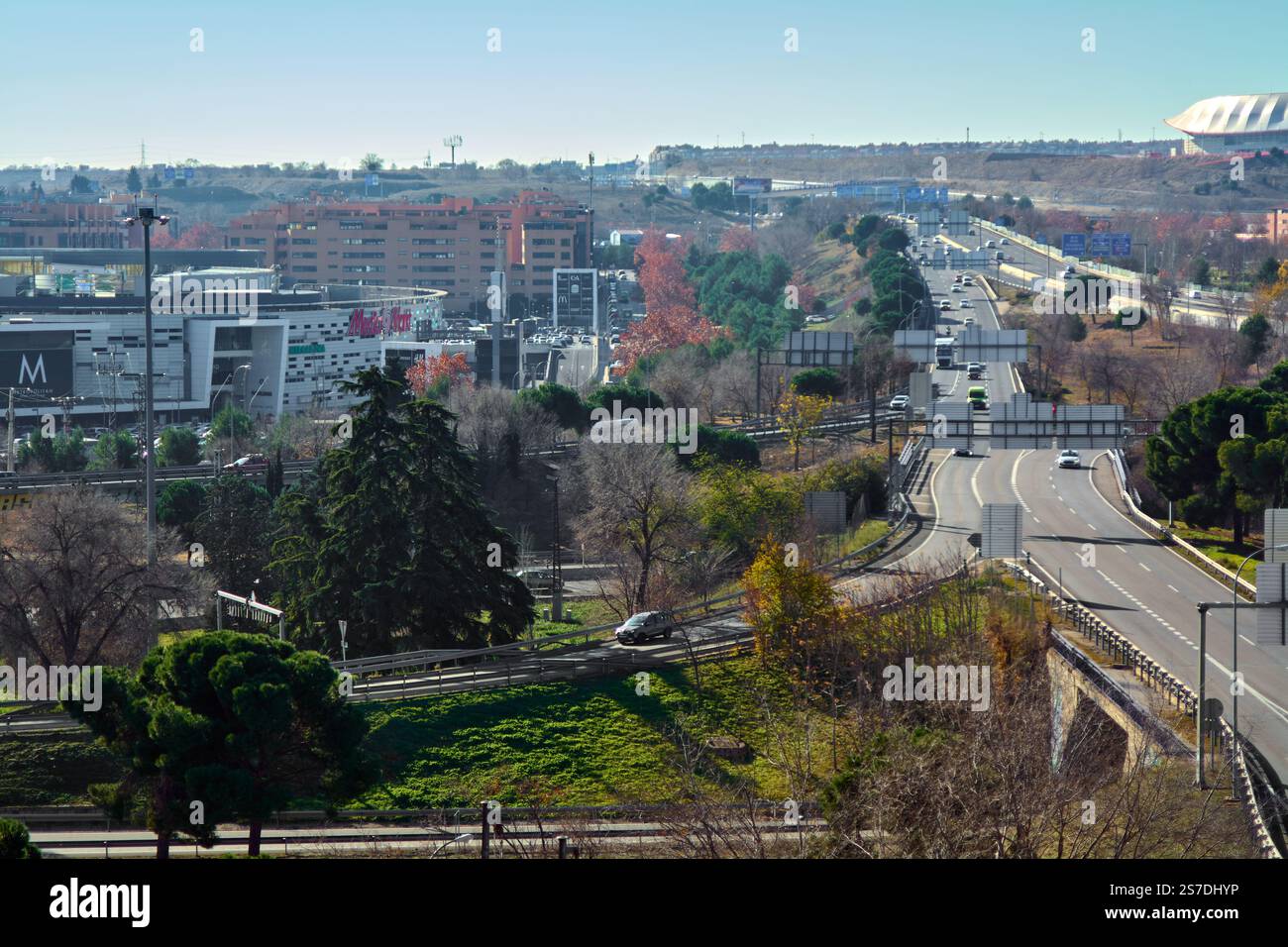 Madrid, Spain, January 19, 2025: Road infrastructure. Modern roads in ...