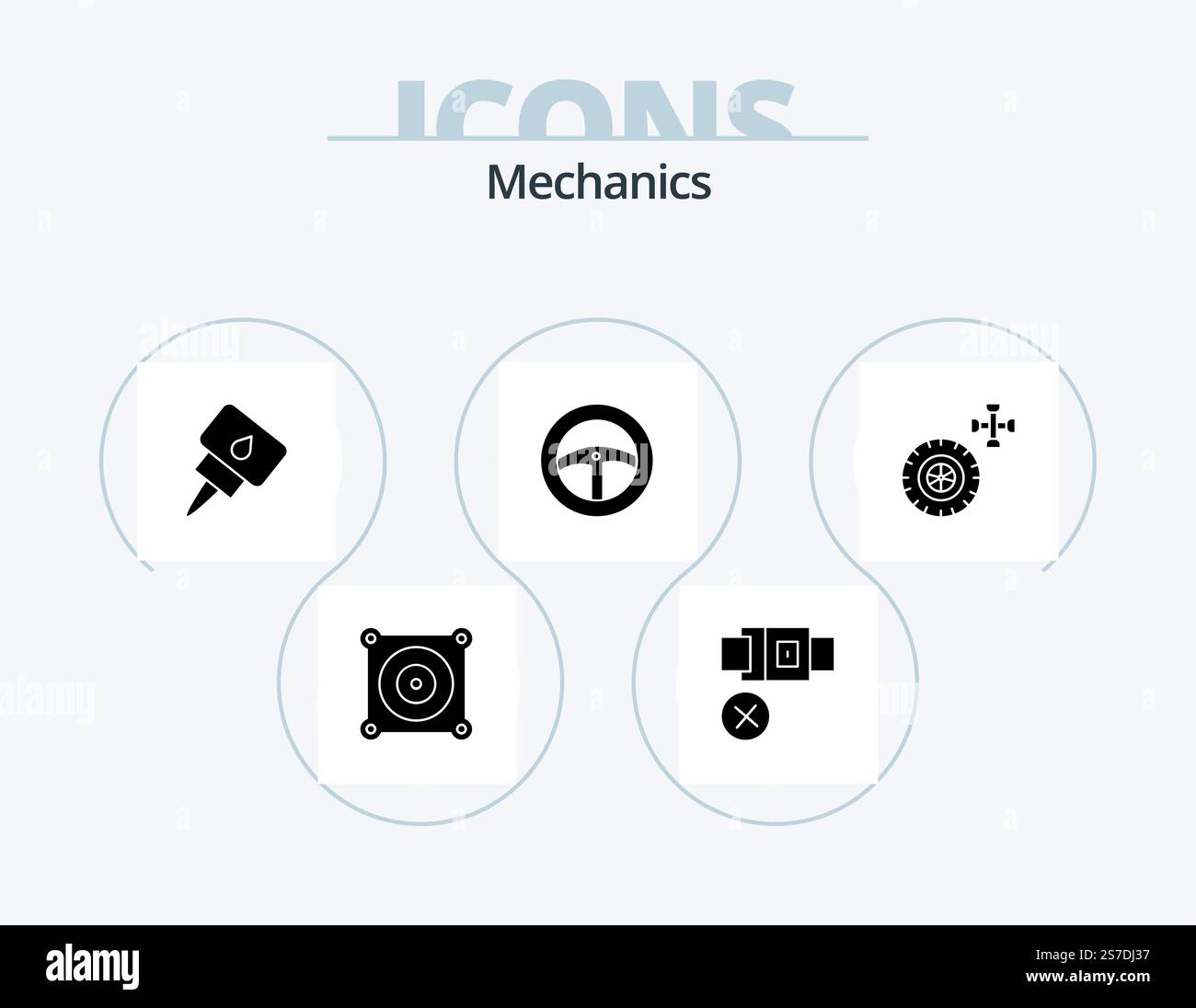 Mechanics Glyph Icon Pack 5 Icon Design. . wheel. mechanic. service ...