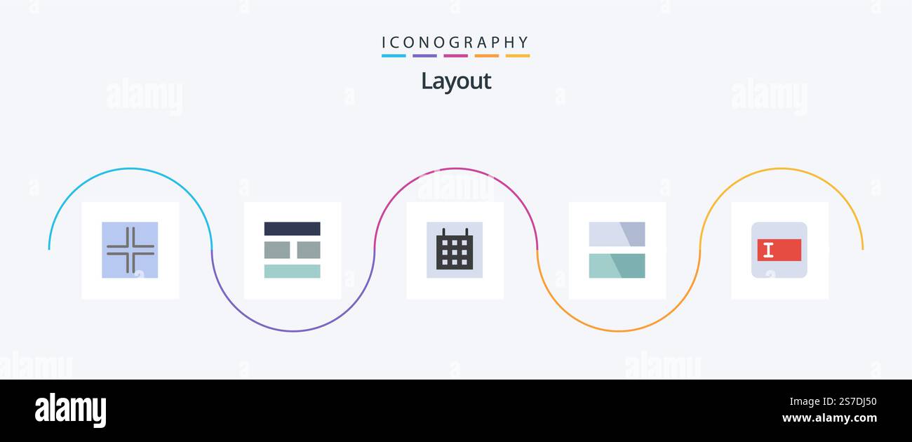 Layout Flat 5 Icon Pack Including text field. form. calendar. layout ...