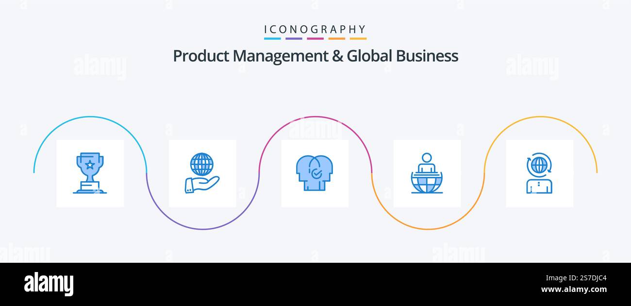 Product Managment And Global Business Blue 5 Icon Pack Including ...