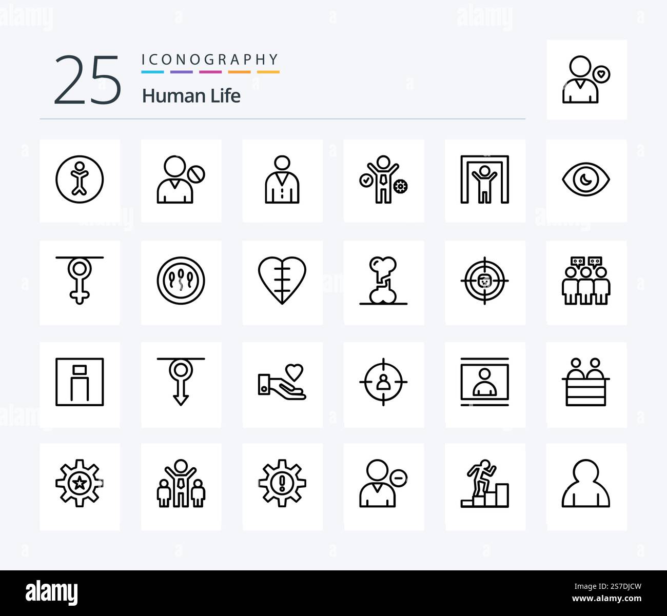 Human 25 Line icon pack including view. human eye. business. eye ...