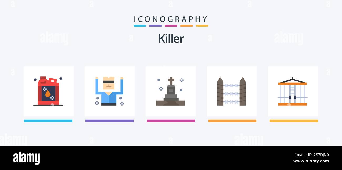 Killer Flat 5 Icon Pack Including decapitate. signaling. death ...