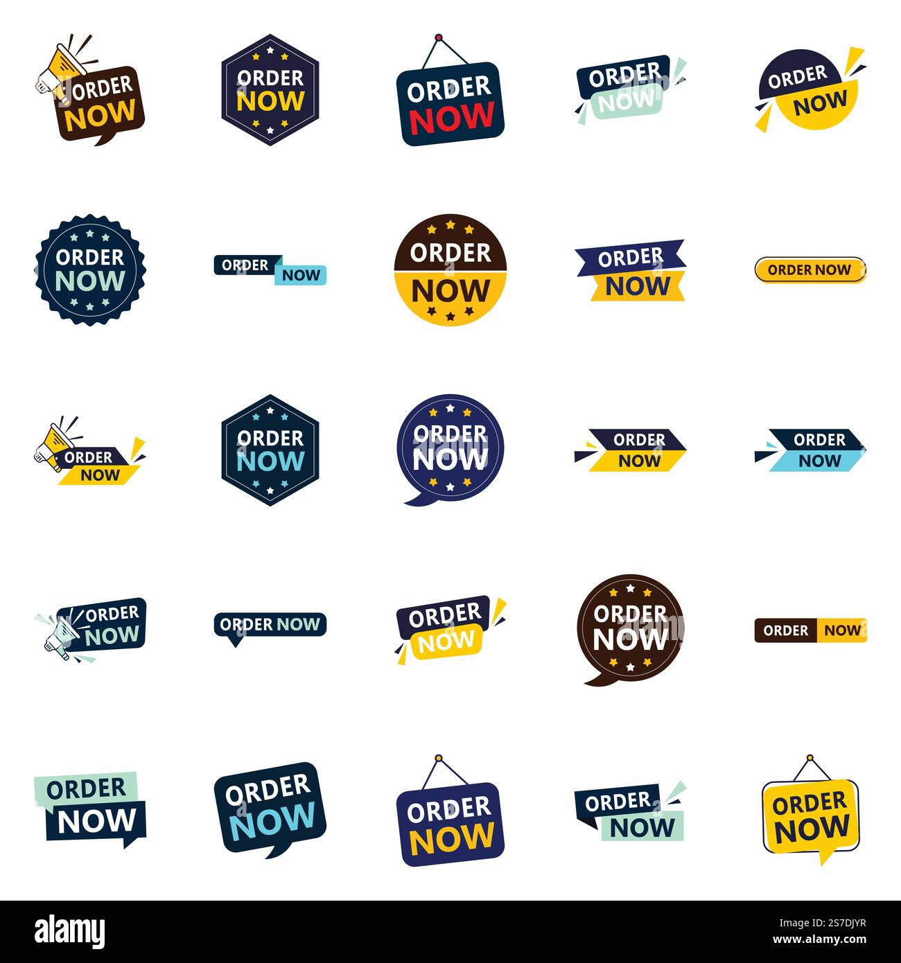 Make a Big Impact with Our Pack of 25 Order Now Banners Stock Vector ...