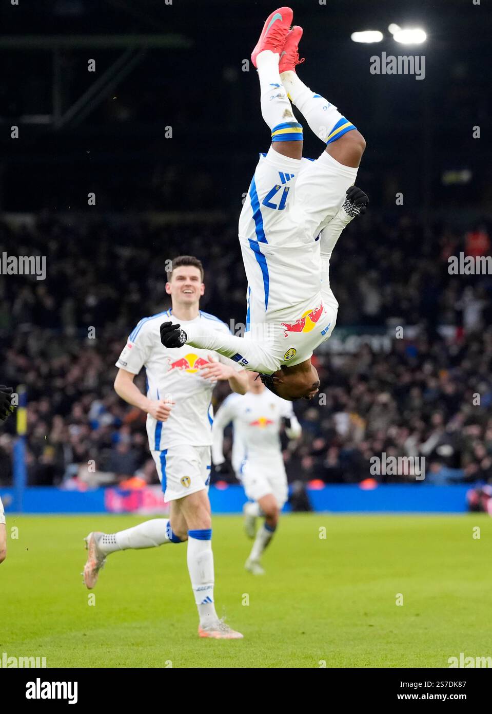 Leeds United's Largie Ramazani (right) celebrates after scoring his ...