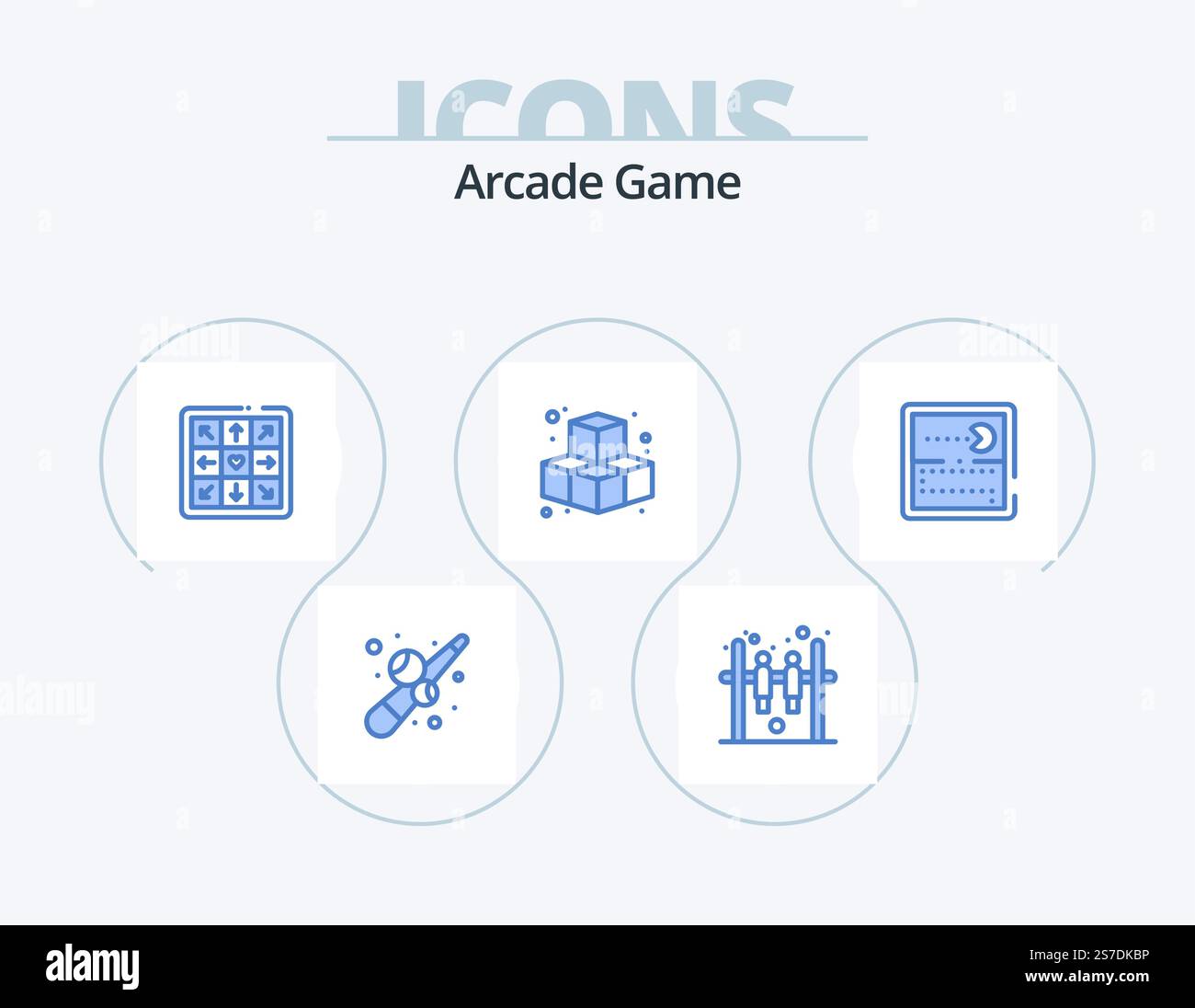 Arcade Blue Icon Pack 5 Icon Design. . pacman. game. games. play Stock ...