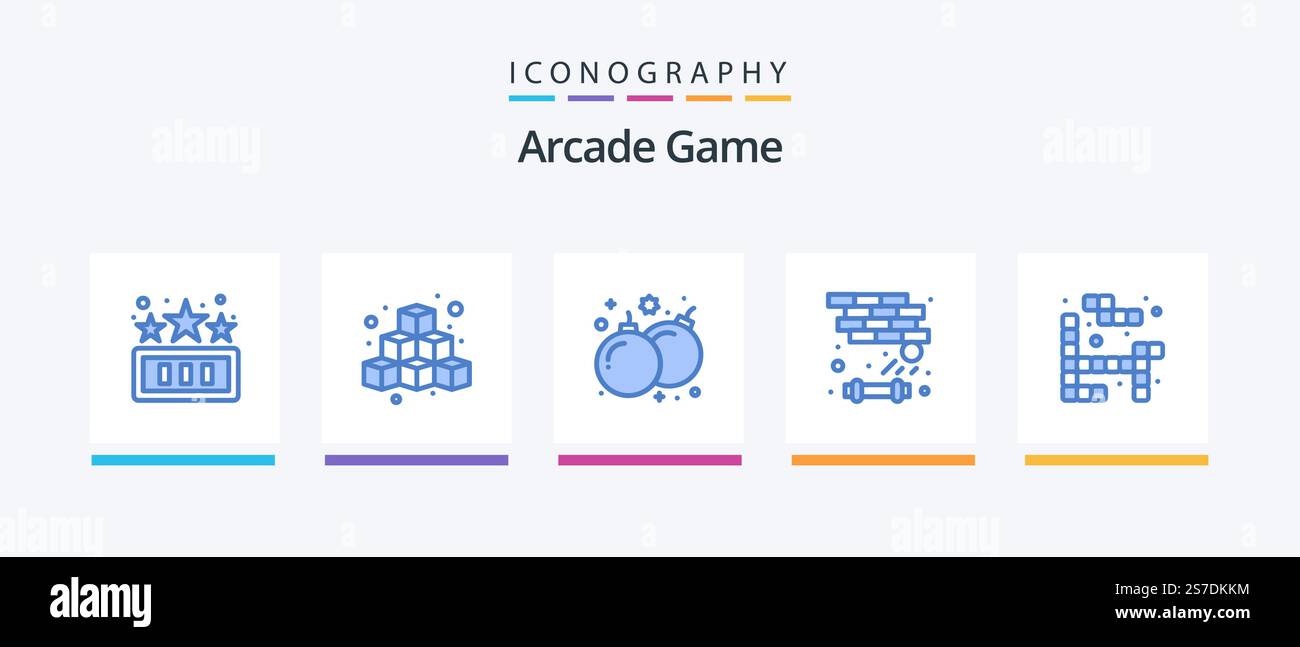 Arcade Blue 5 Icon Pack Including tetris. game. play. breaker. play ...