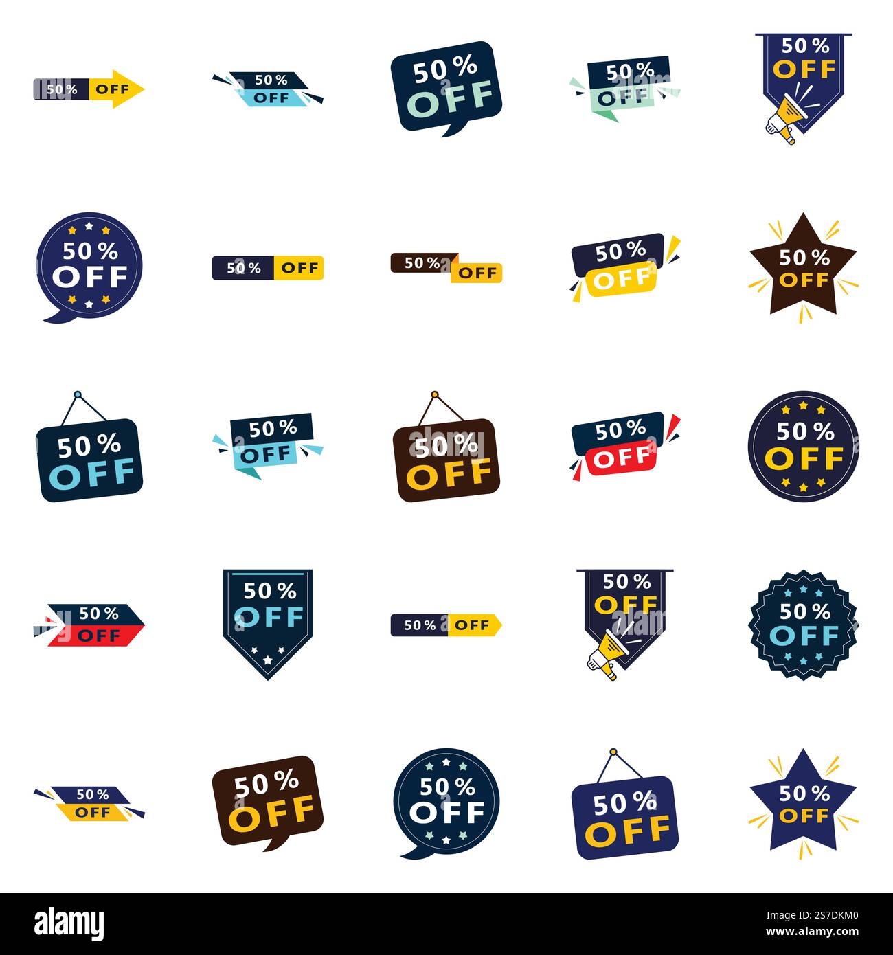 50% off - A pack of different vector designs for sales promotion Stock ...
