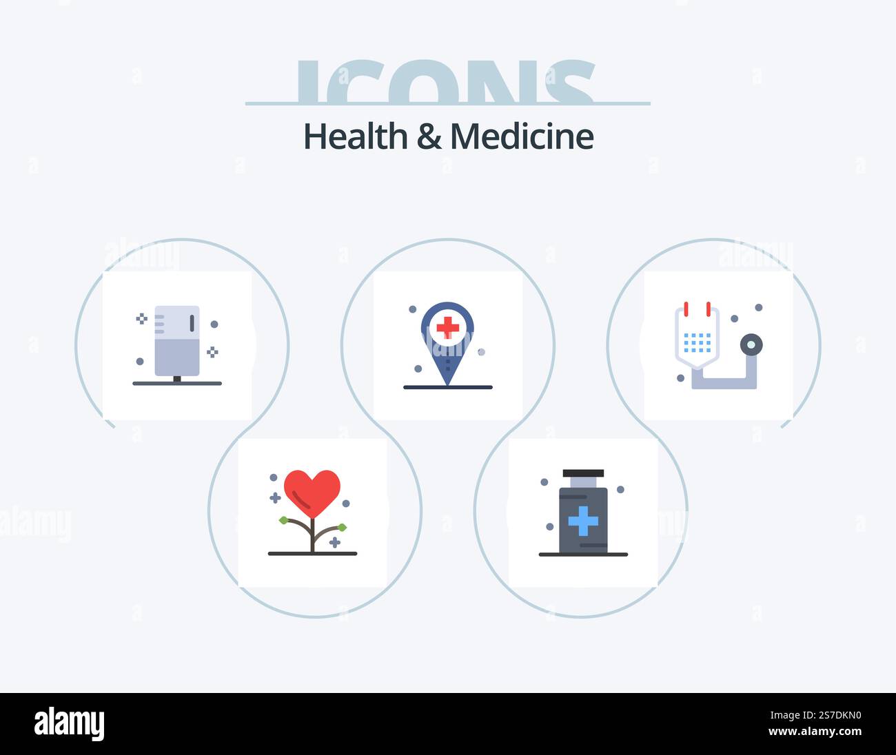 Health and Medicine Flat Icon Pack 5 Icon Design. health. anatomy. map ...