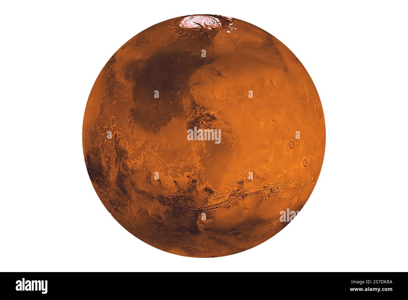 Planet Mars isolated on white background. Elements of this image ...
