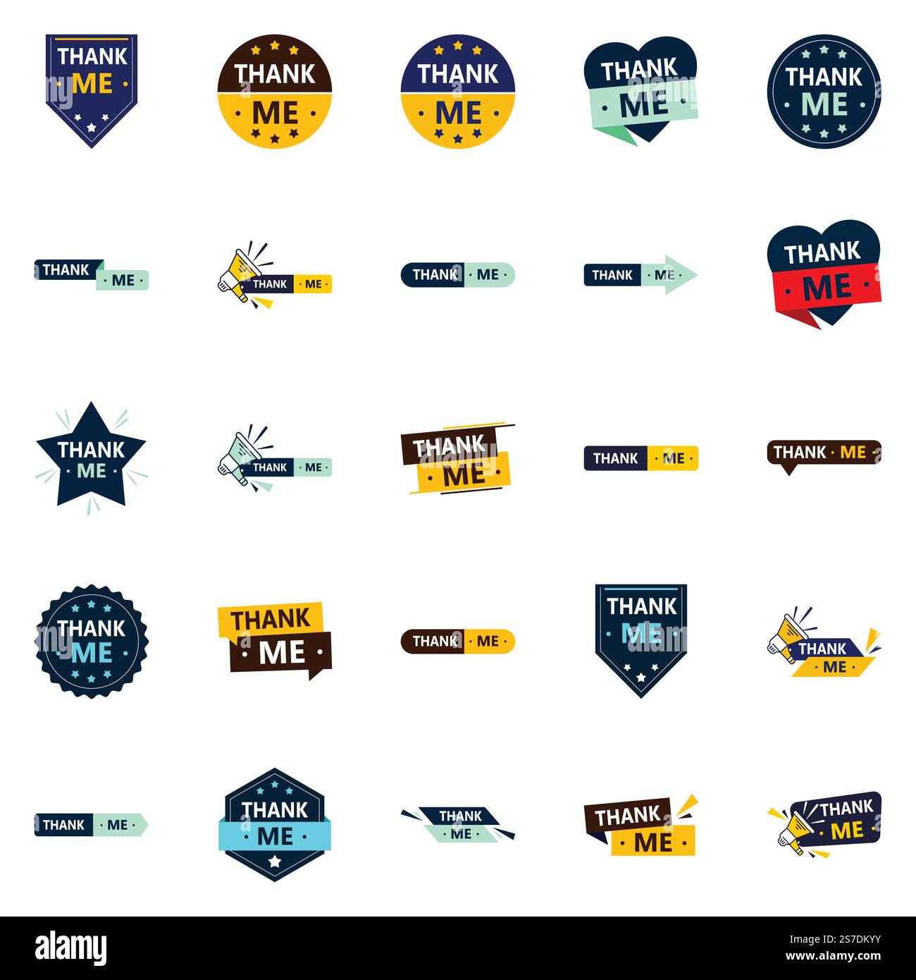 Get More Recognition with Our Pack of 25 Thank Me Banners Stock Vector ...