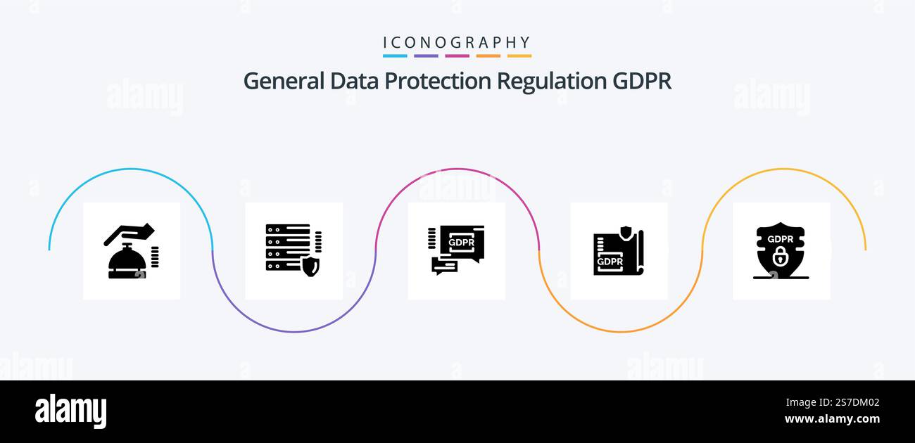 Gdpr Glyph 5 Icon Pack Including lock . document . protection . secure ...
