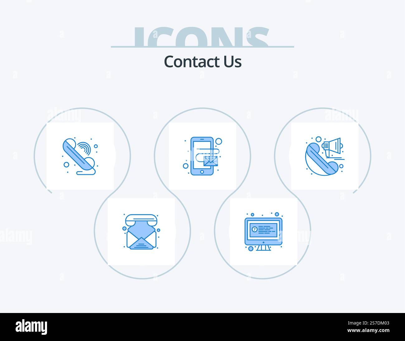 Contact Us Blue Icon Pack 5 Icon Design. loudspeaker. announcement ...