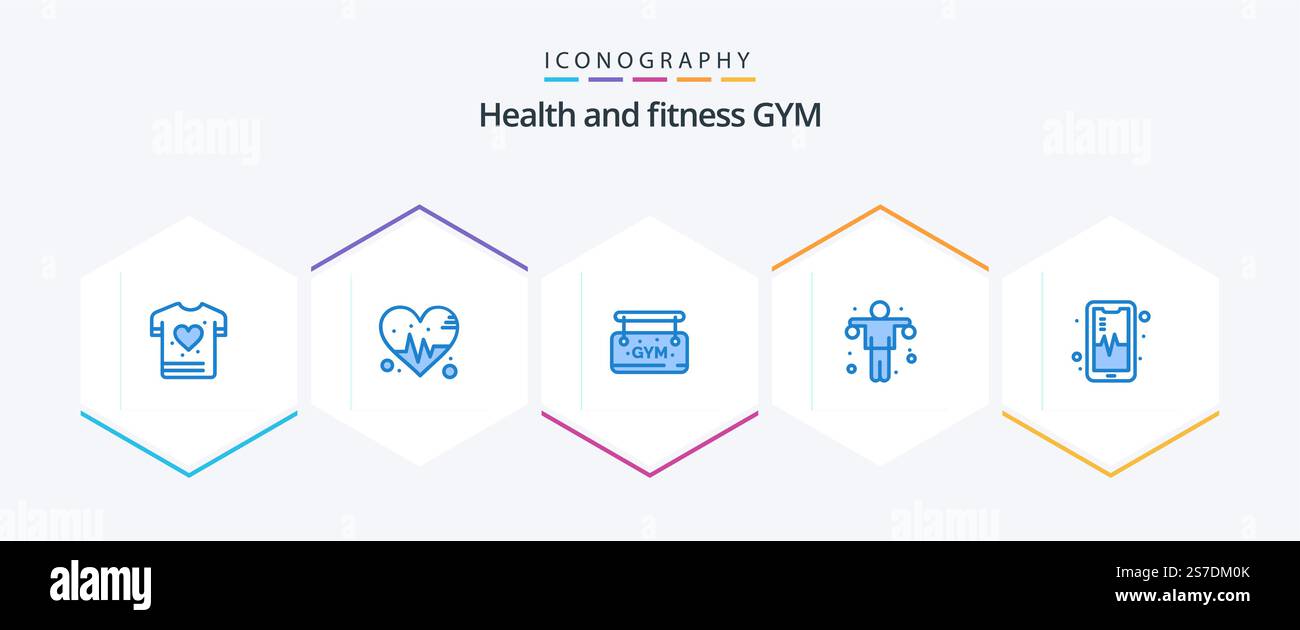 Gym 25 Blue icon pack including . beat. sign. mobil. sport Stock Vector ...
