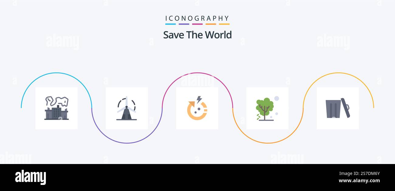 Save The World Flat 5 Icon Pack Including warming. soil. windmill ...