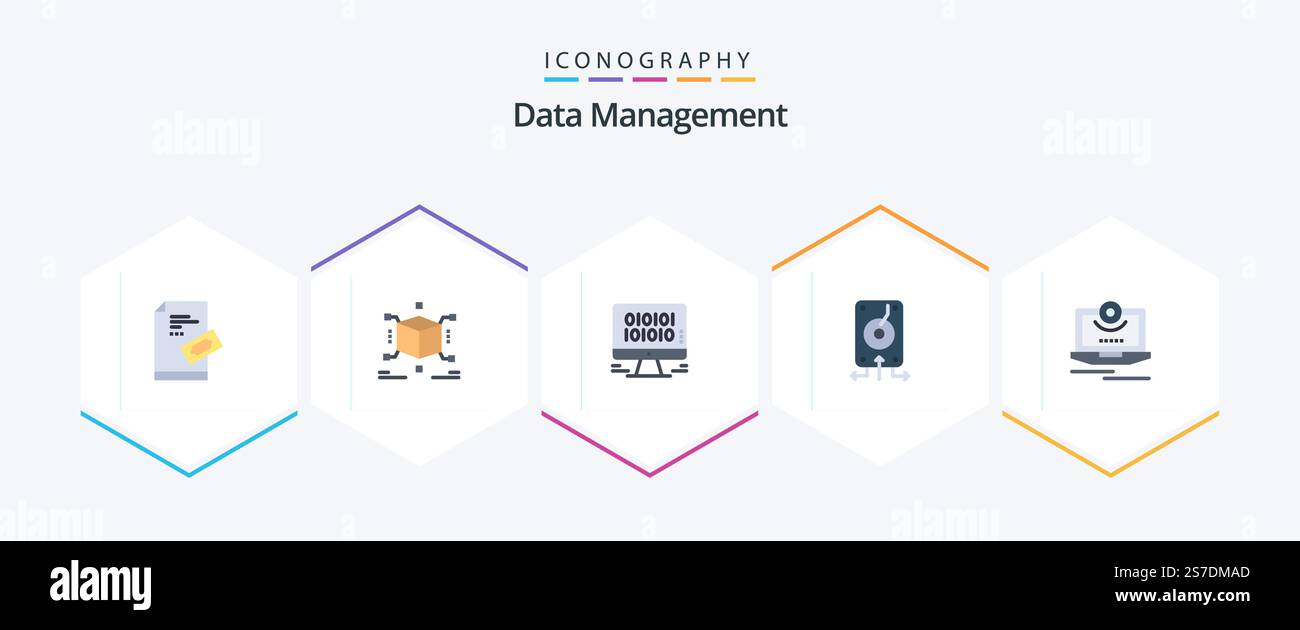 Data Management 25 Flat icon pack including storage. file. box. data ...