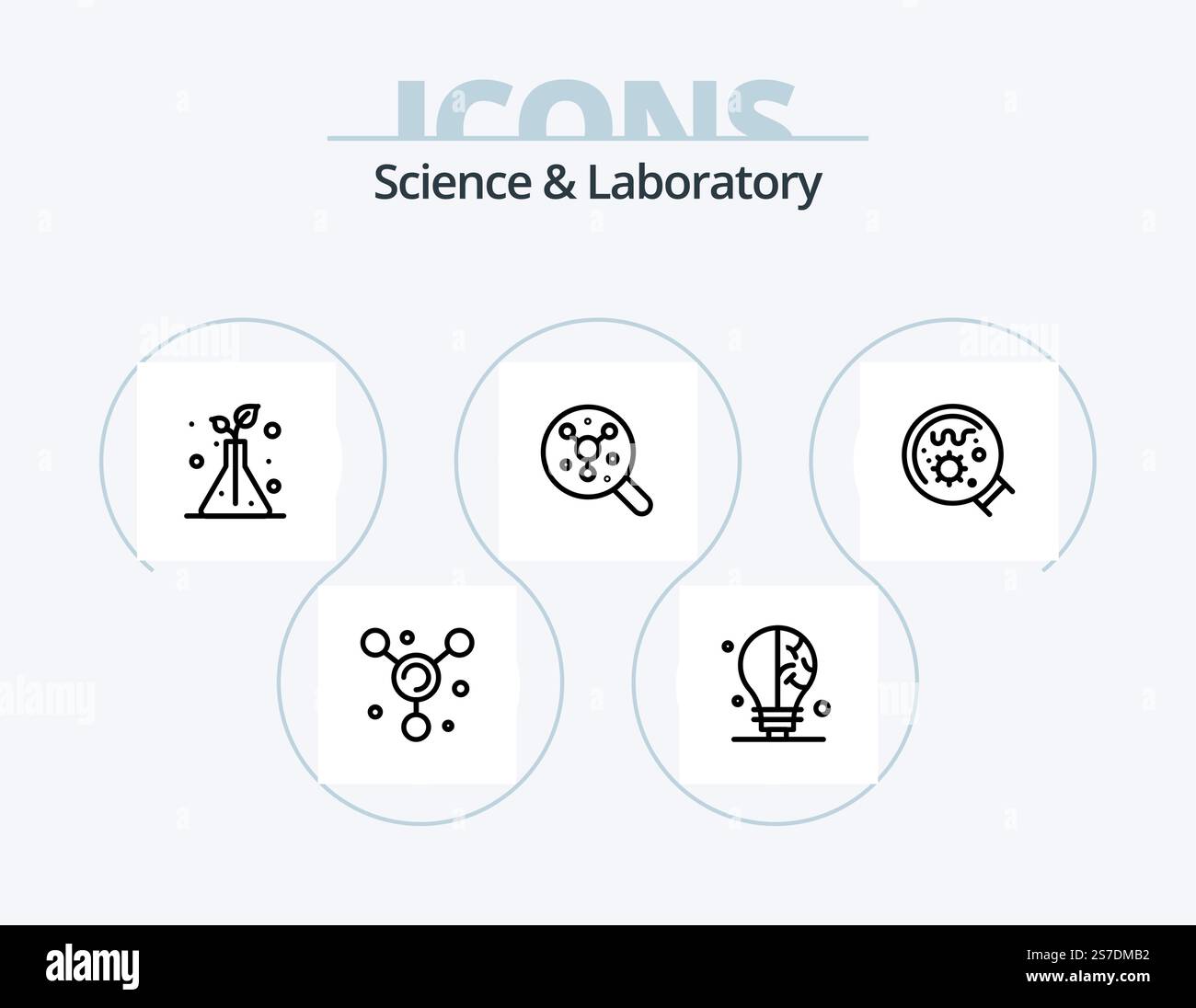 Science Line Icon Pack 5 Icon Design. . science. molecular. globe ...