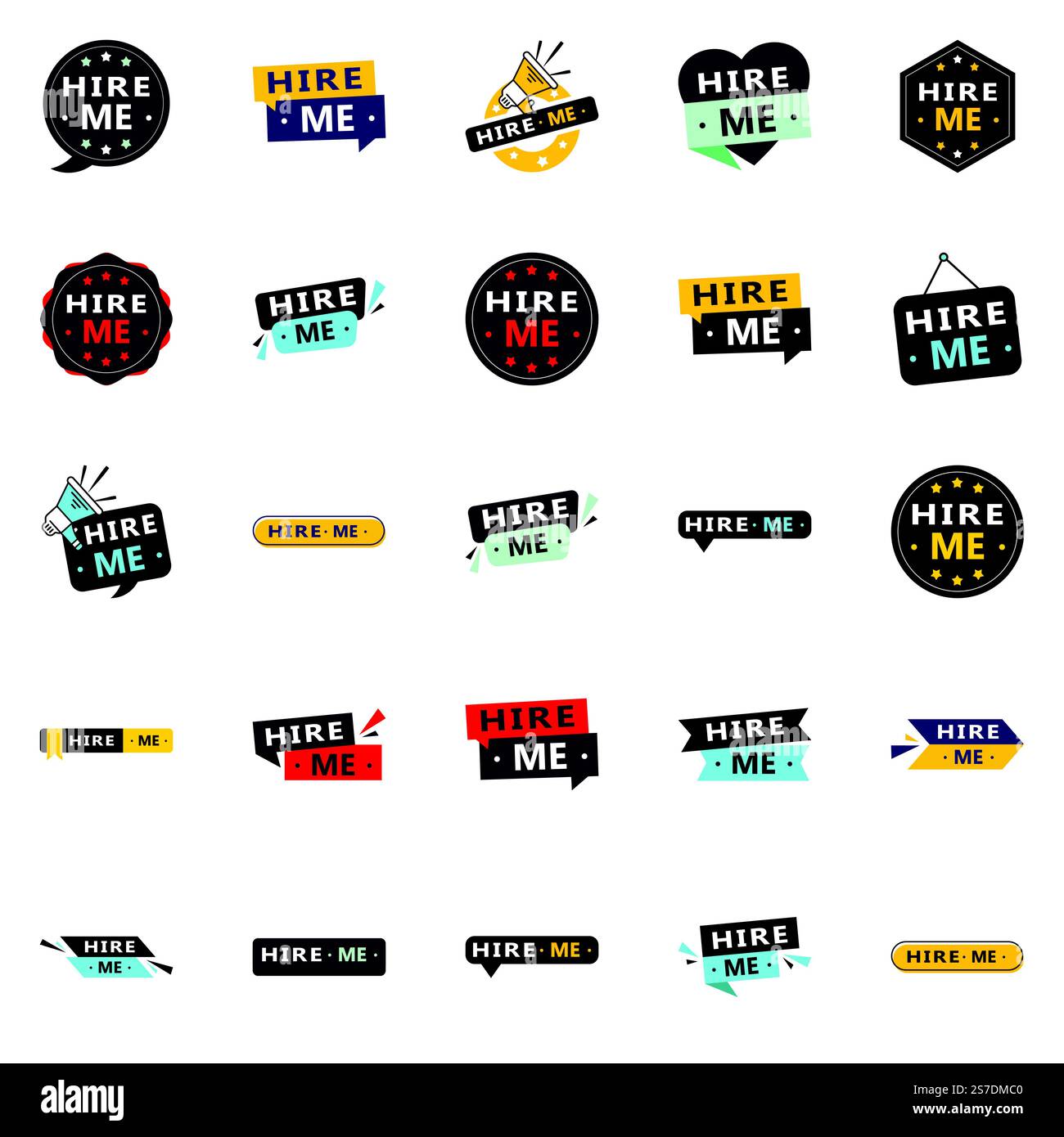 25 Impressive Hire Me Banners to Show Your Qualifications Stock Vector ...