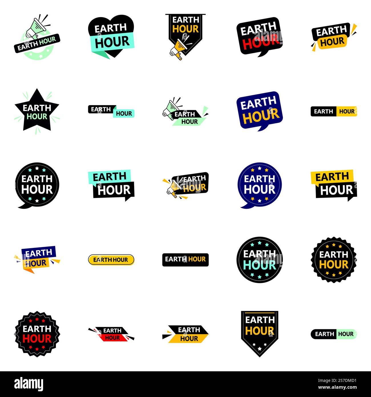 Earth Hour Bundle 25 Eye catching Vector designs for Environmental ...