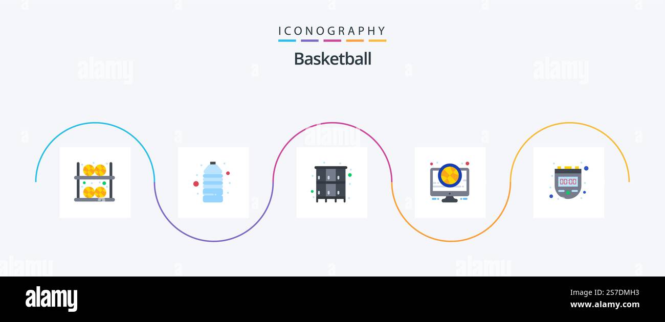 Basketball Flat 5 Icon Pack Including match. game. sport. basketball ...
