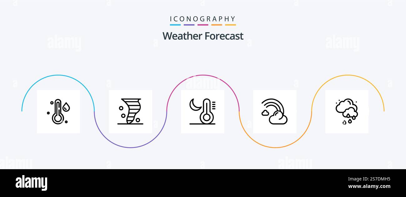 Weather Line 5 Icon Pack Including cloud. line. climate. forecast ...