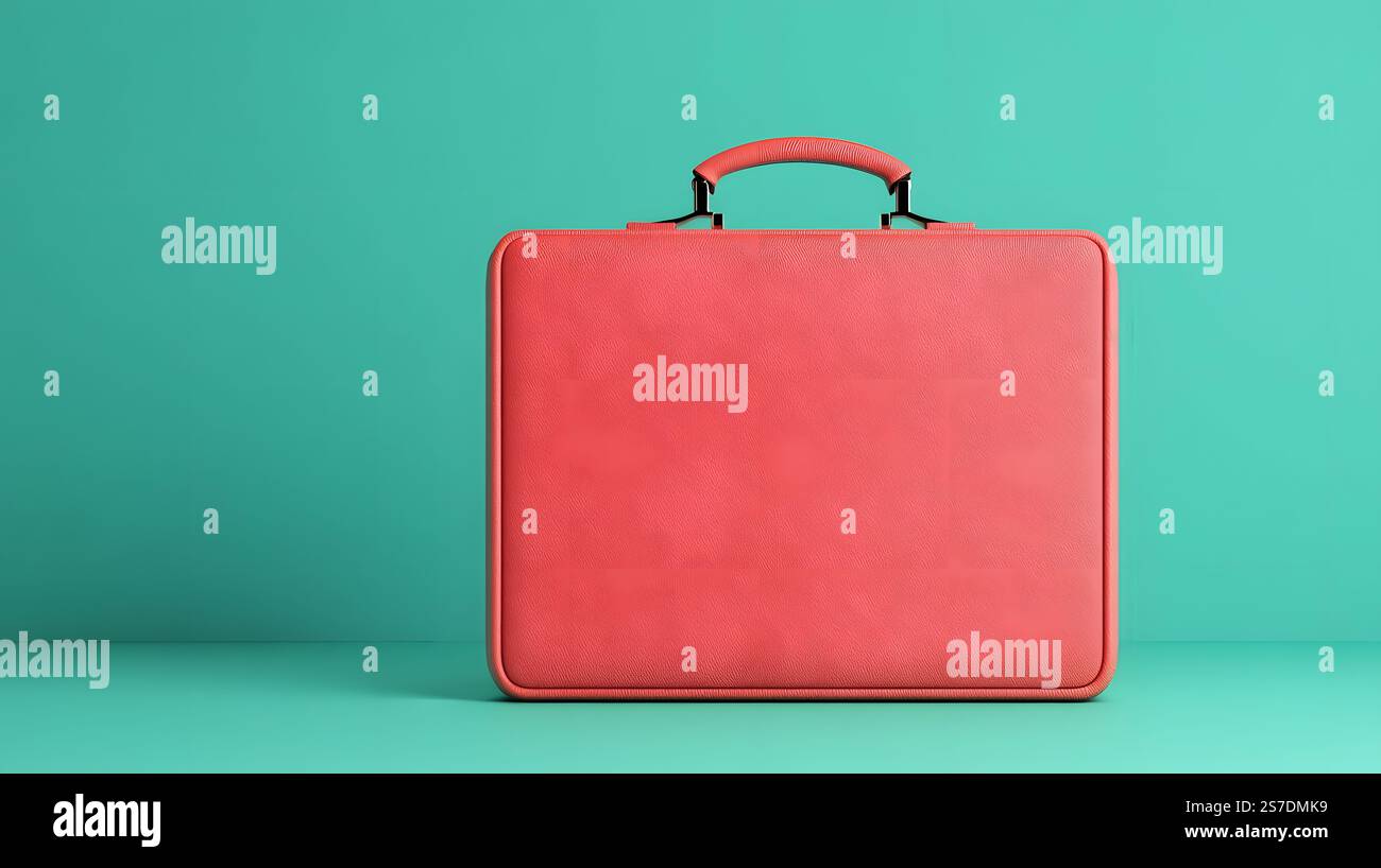 Neatly Closed Portfolio Case on Pastel Green Background,3D Clean and ...