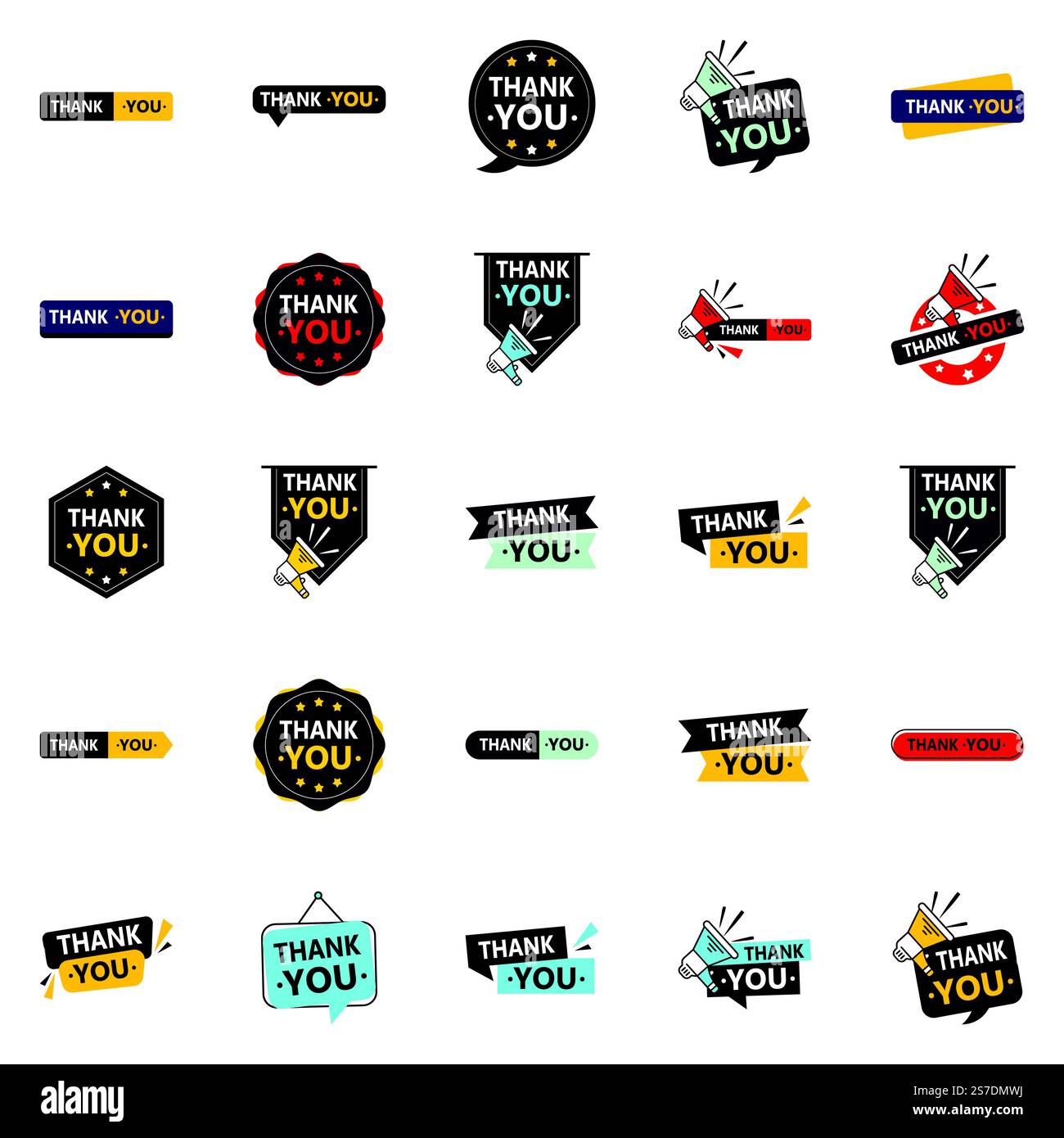 25 Versatile Vector Icons for Any Thank You Situation Stock Vector ...