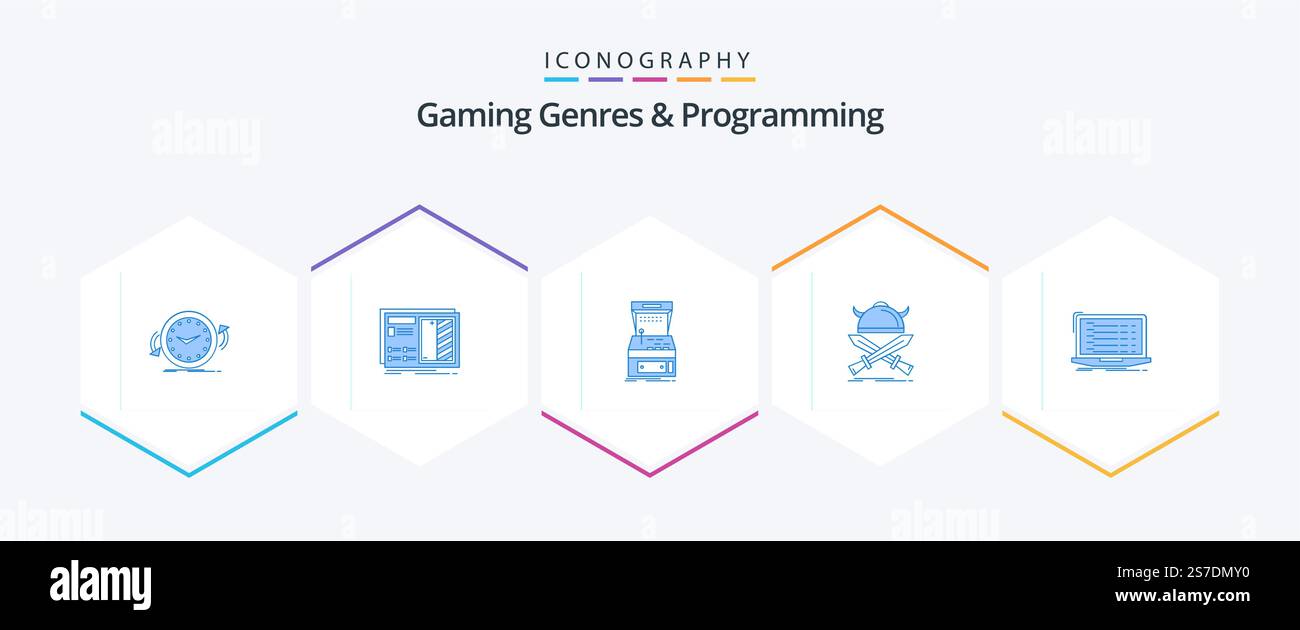 Gaming Genres And Programming 25 Blue icon pack including viking ...