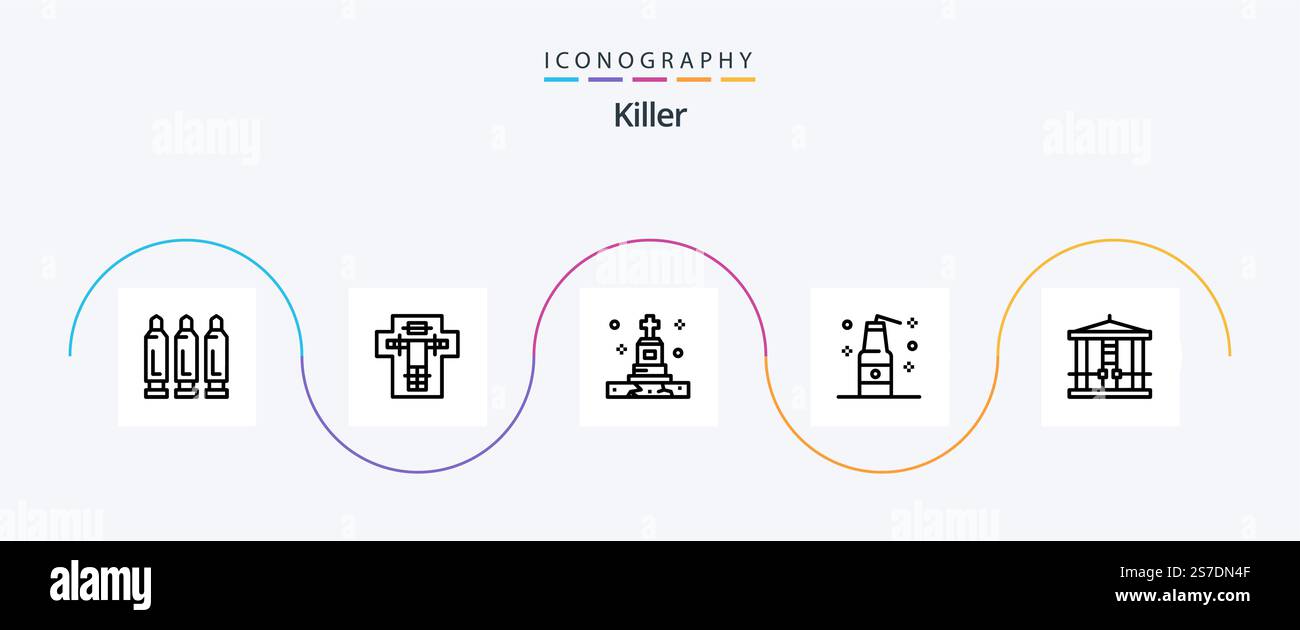 Killer Line 5 Icon Pack Including decapitate. terrorism. penalty ...