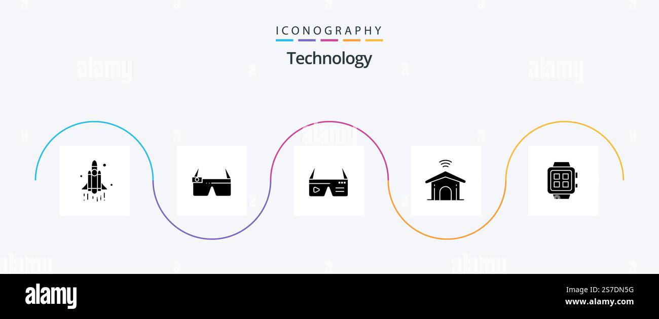 Technology Glyph 5 Icon Pack Including electronic. smart. computer ...