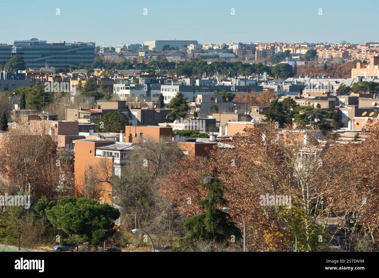 Madrid. Spain - January 19, 2025: Residential and commercial buildings ...