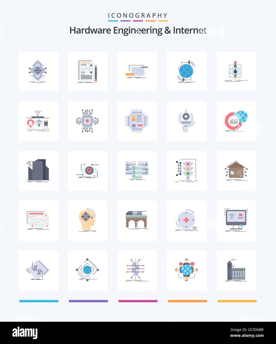 Creative Hardware Engineering And Internet 25 Flat icon pack Such As ...