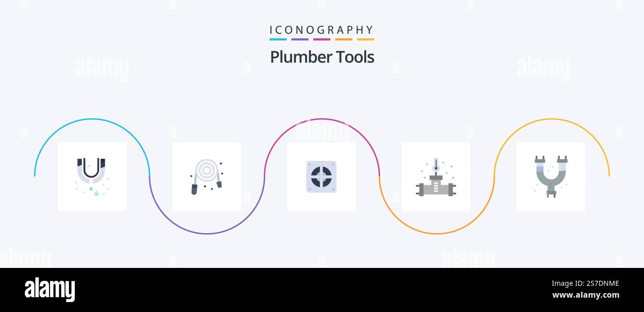 Plumber Flat 5 Icon Pack Including pipes. temperature. extractor ...