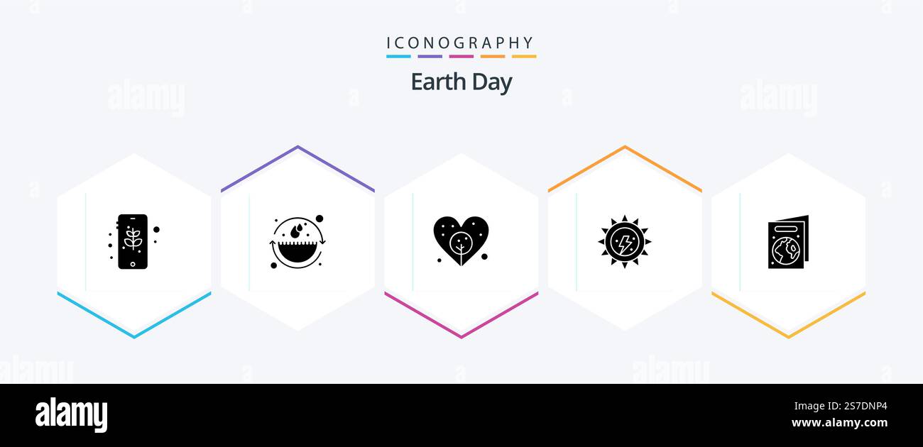 Earth Day 25 Glyph icon pack including book. earth day. earth. sun ...