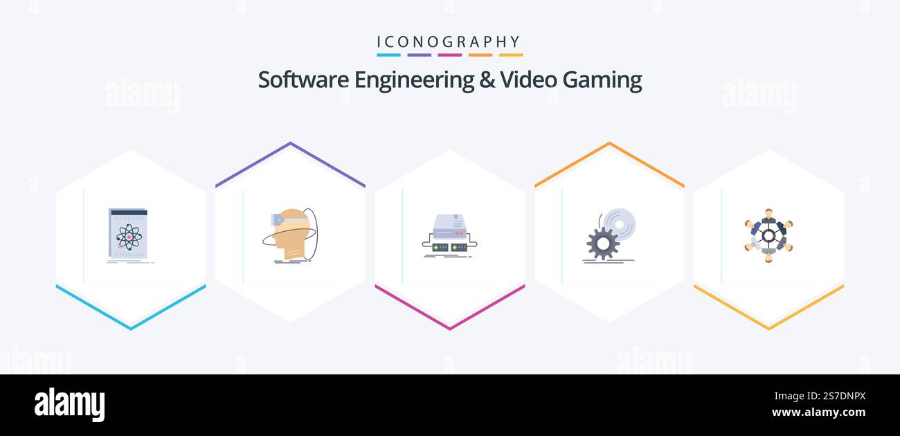 Software Engineering And Video Gaming 25 Flat icon pack including disc ...