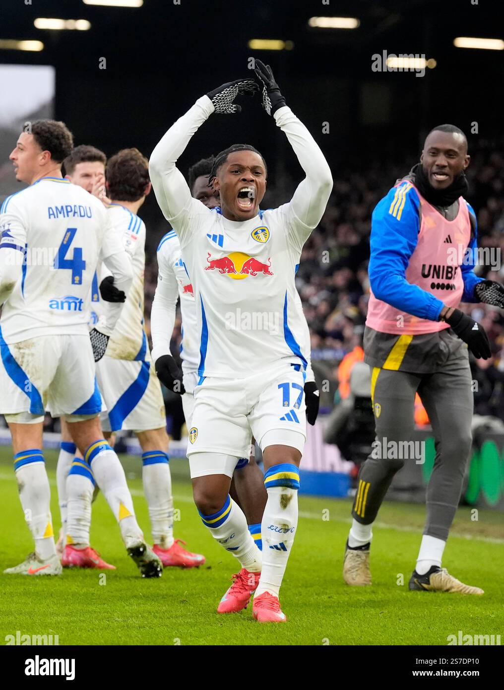 Leeds United's Largie Ramazani celebrates after scoring his side second ...