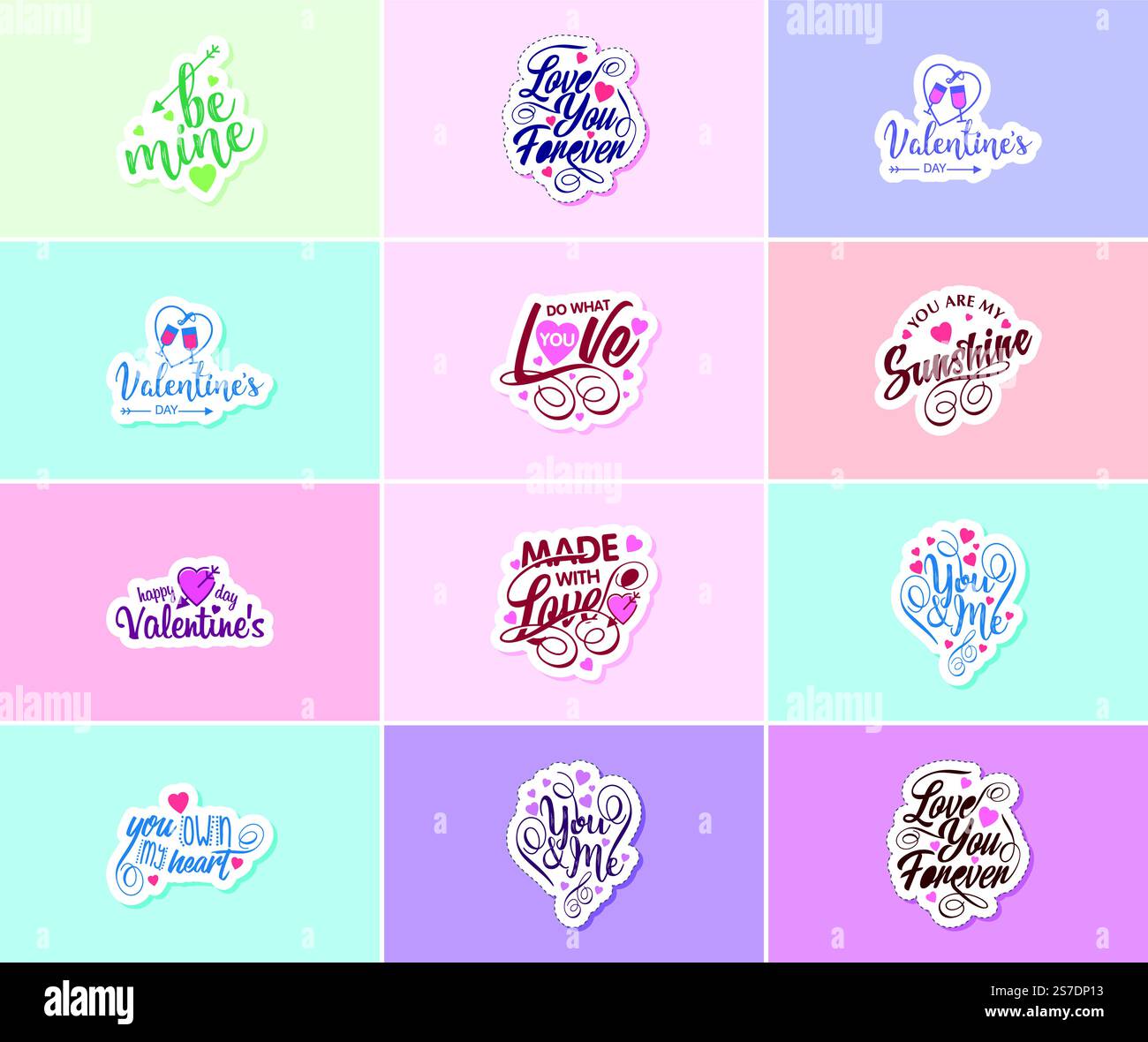 Express Your Love with Valentine’s Day Typography and Graphics Stickers ...