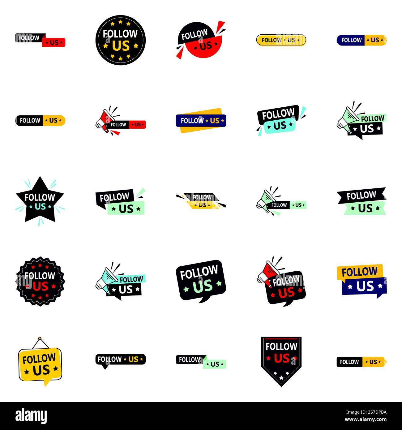 25 Vector Follow Us Banners for Instagram Stories and Facebook Posts ...