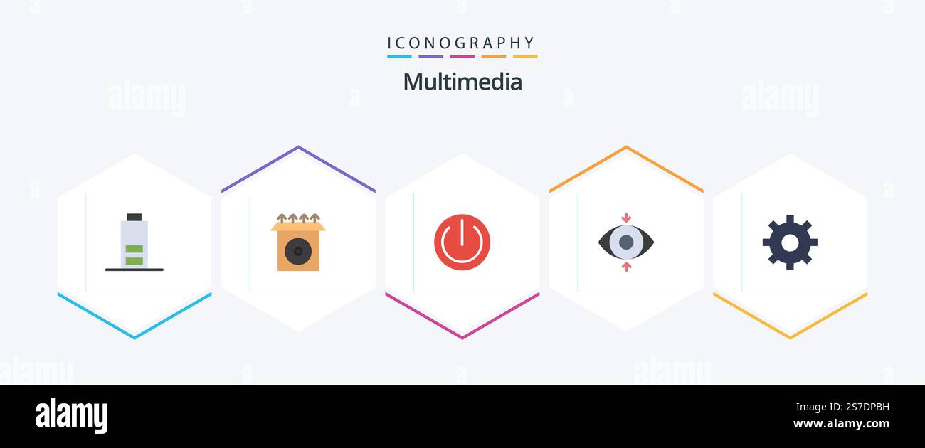 Multimedia 25 Flat icon pack including . eye. . multimedia Stock Vector ...