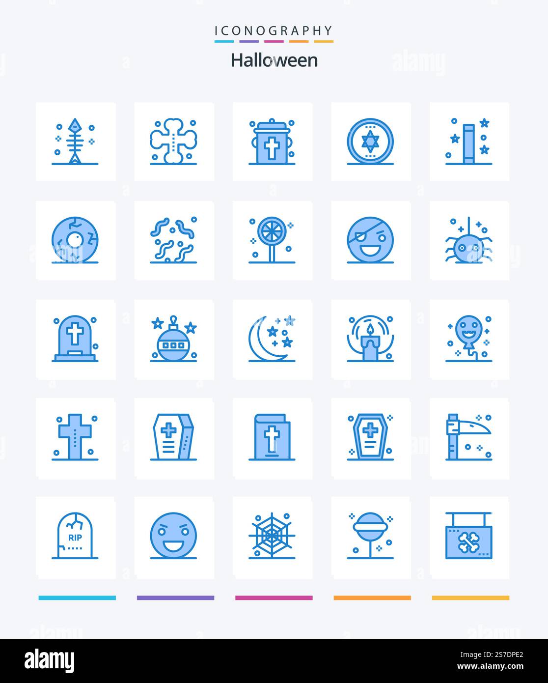 Creative Halloween 25 Blue icon pack Such As magic wand. halloween ...