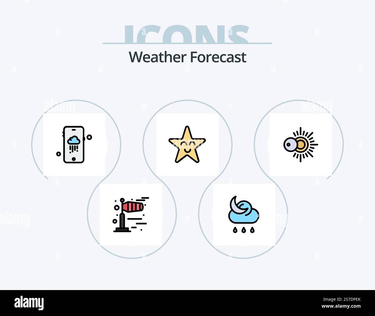 Weather Line Filled Icon Pack 5 Icon Design. . . weather. weather. fog ...