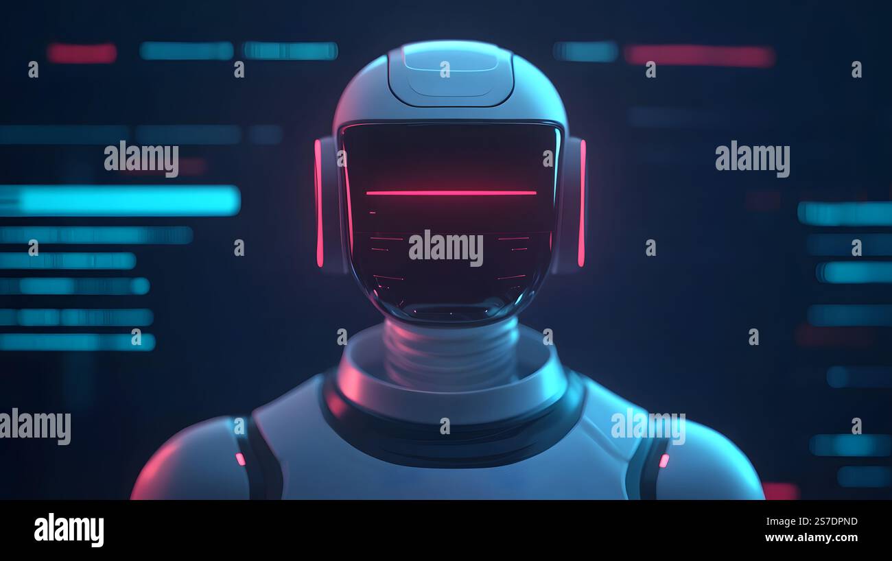 Futuristic holographic 3D rendering of an intelligence chatbot avatar ...