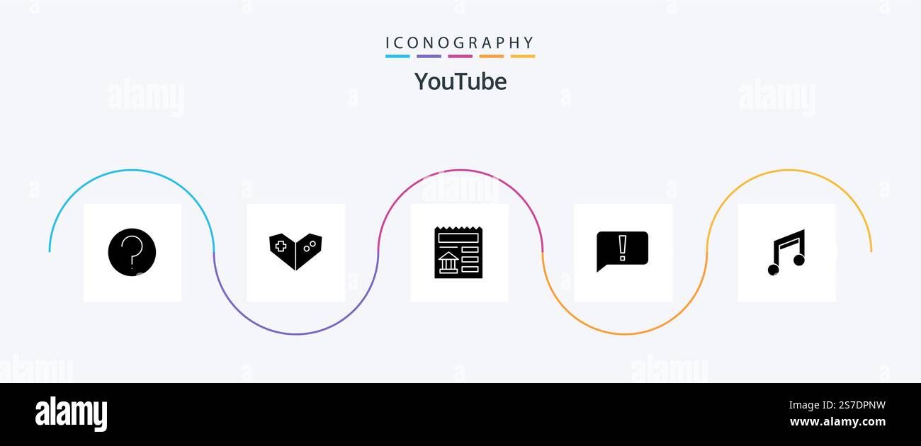 Youtube Glyph 5 Icon Pack Including design. app. document. ui. error Stock Vector Image & Art ...