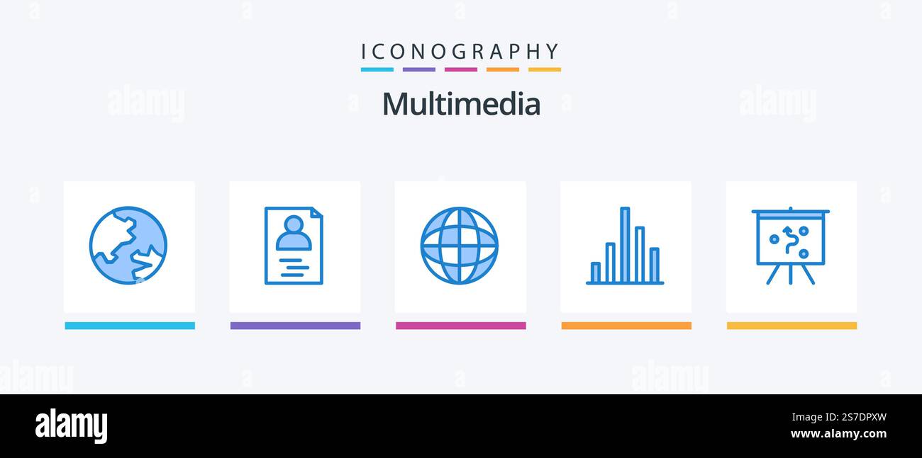 Multimedia Blue 5 Icon Pack Including . globe. strategy. board ...