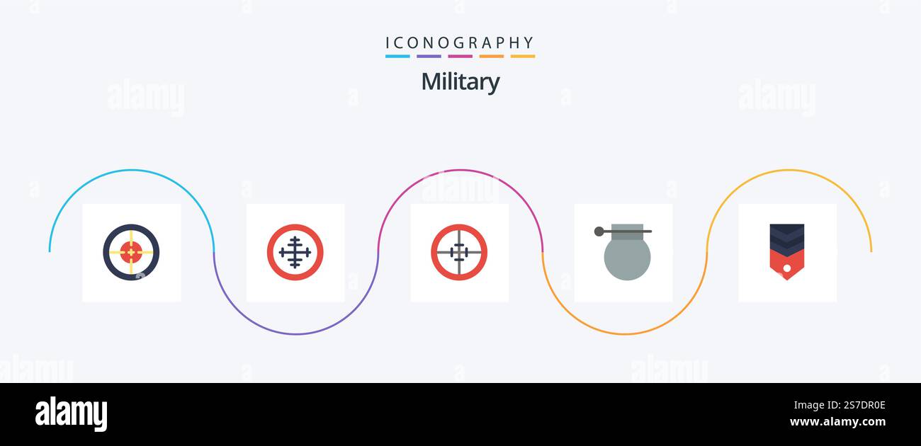 Military Flat 5 Icon Pack Including . war. tag. rank Stock Vector Image ...