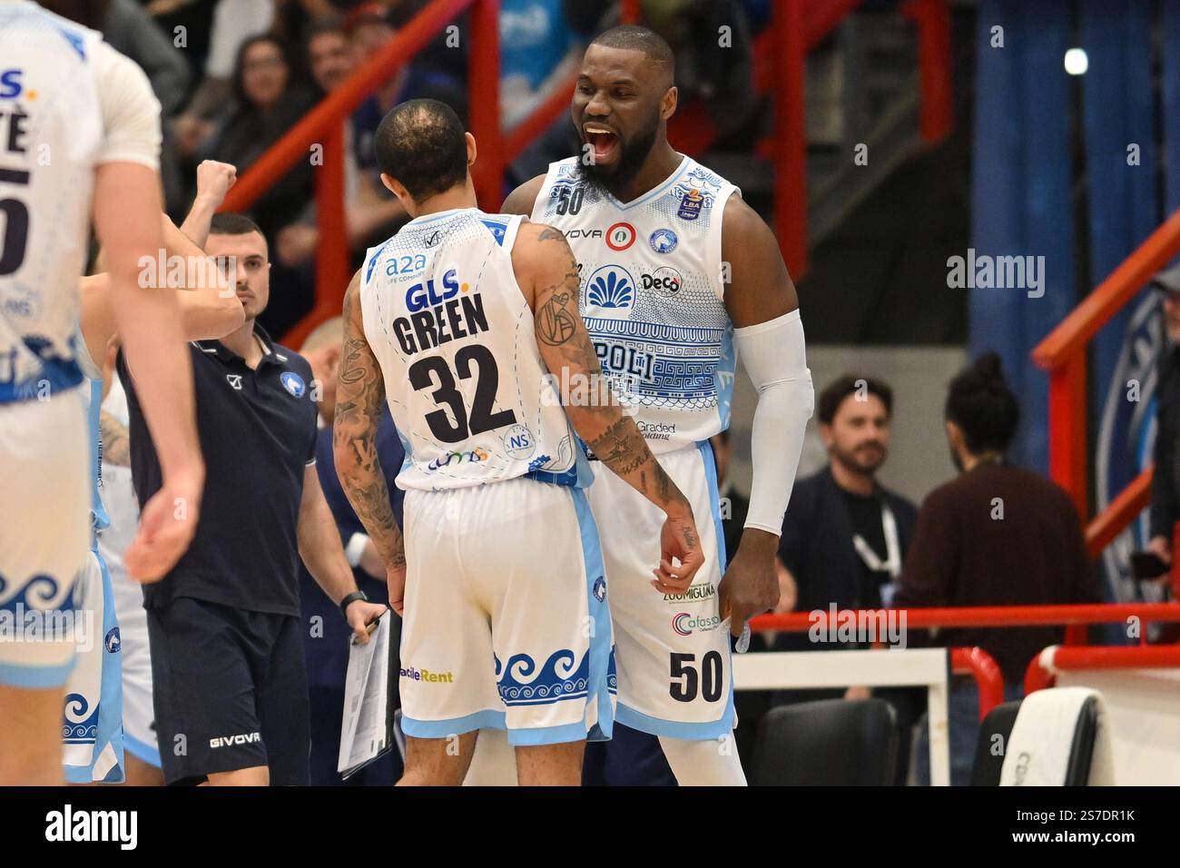 Naples, Italy. 19th Jan, 2025. Ben Bentil celebrates Erick Green during ...