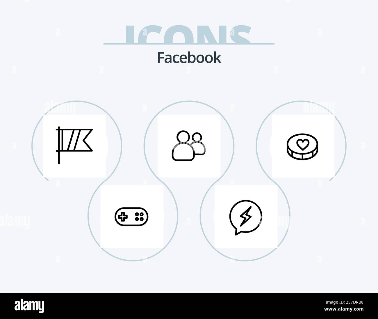 Facebook Line Icon Pack 5 Icon Design. sign. feeling. golfball. faint ...
