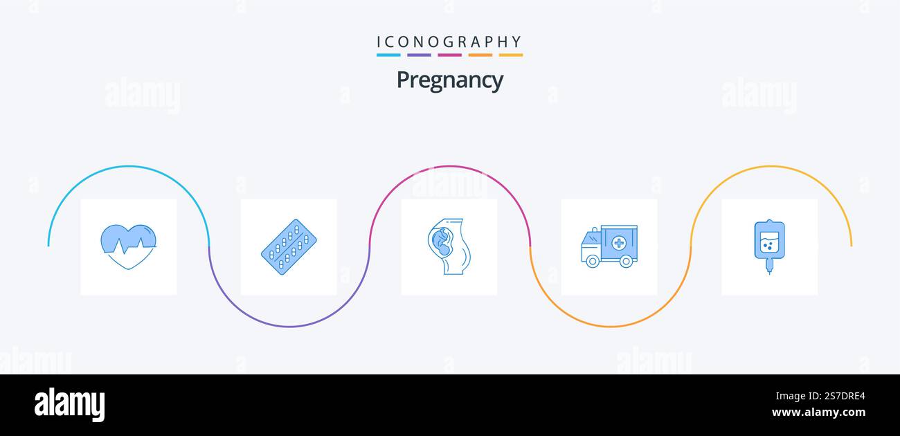 Pregnancy Blue 5 Icon Pack Including medical. ambulance. tablet. mother ...