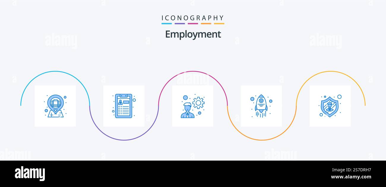 Employment Blue 5 Icon Pack Including . security. development. safety ...