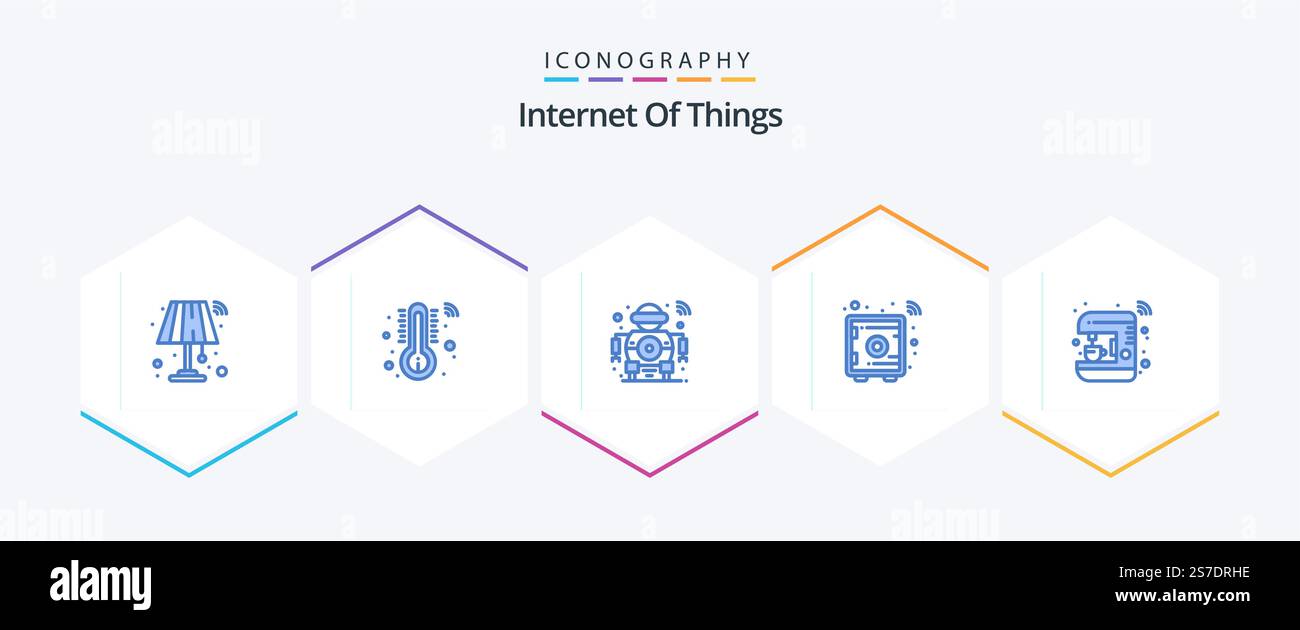 Internet Of Things 25 Blue icon pack including house. safe box. robot ...